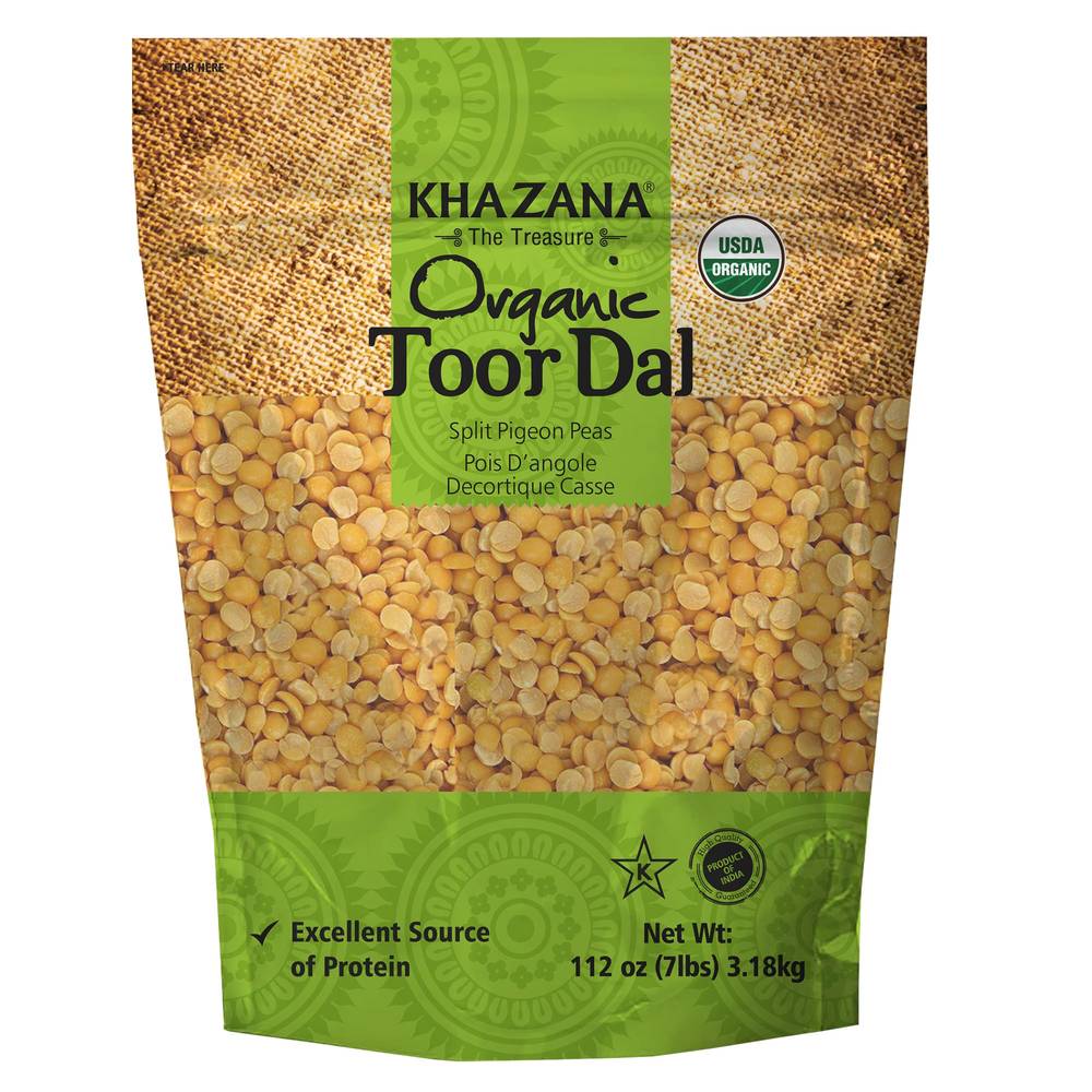 Khazana Organic Toor Dal Split Pigeon Peas (112 oz) | Delivery Near You ...