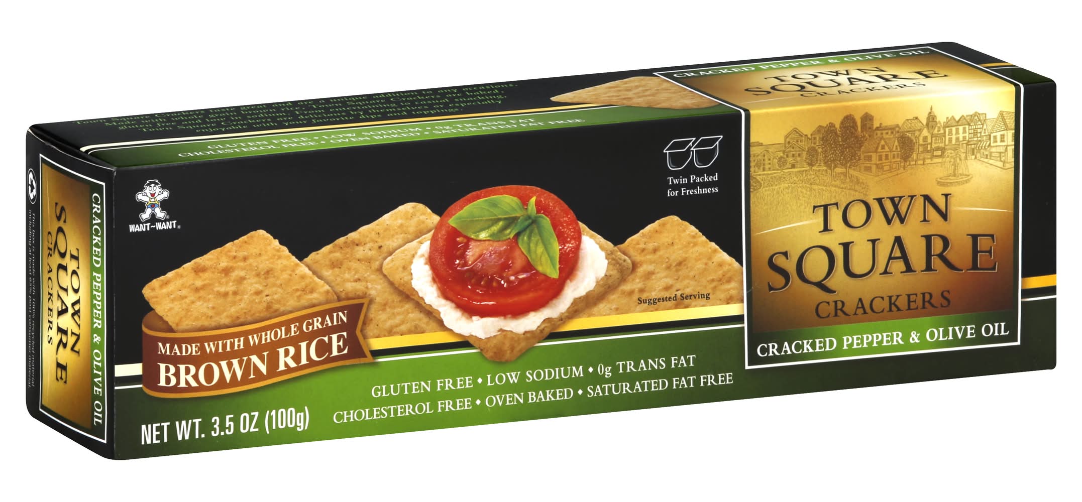 Square Crackers In Green Box
