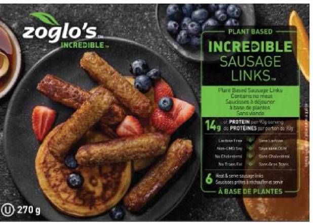 Zoglo's zoglos incredible sausage links (1 unit) - plant based ...