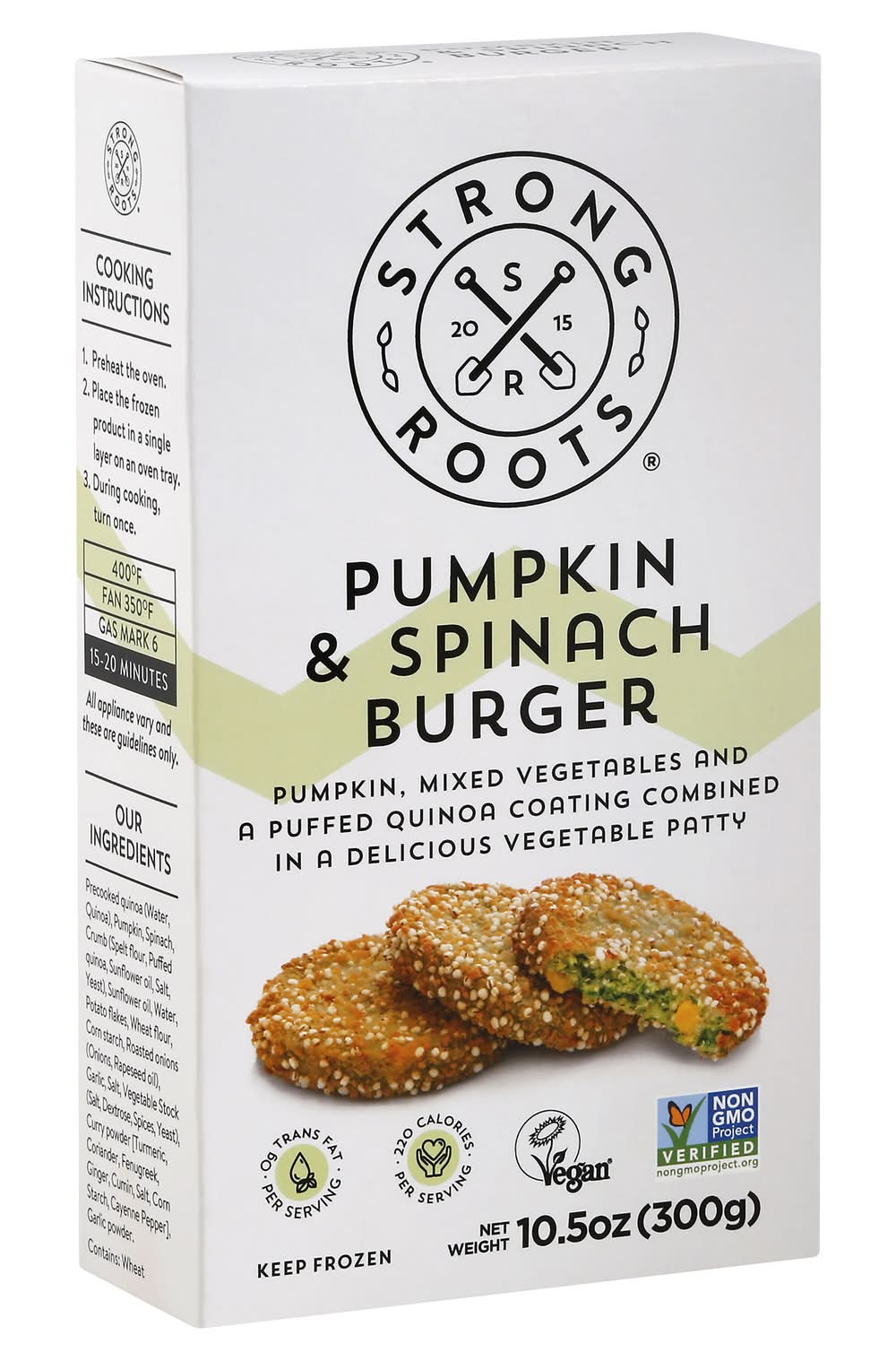 Strong Roots Pumpkin And Spinach Burger
