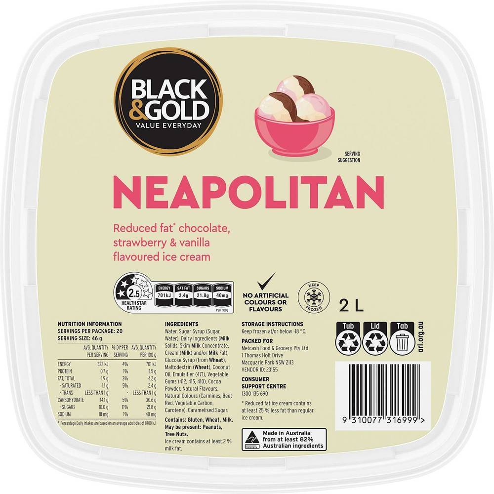 Black & Gold Neapolitan Ice Cream Delivery Near Me | Order Online ...