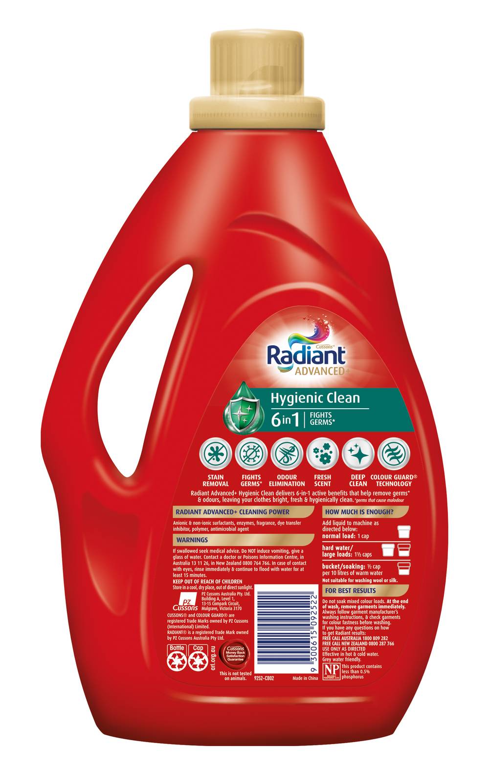Radiant 6 In 1 Advanced+ Hygienic Clean Fabric Liquid Antibacterial ...