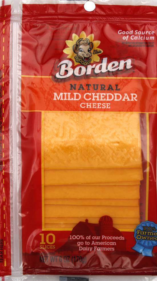 Borden Mild Cheddar Cheese Slices (10 ct) | Delivery Near You | Uber Eats