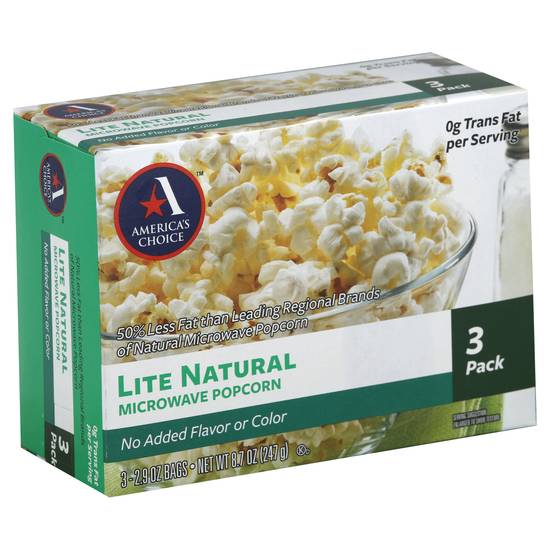 America's Choice Lite Natural Microwave Popcorn (3 ct) | Delivery Near ...