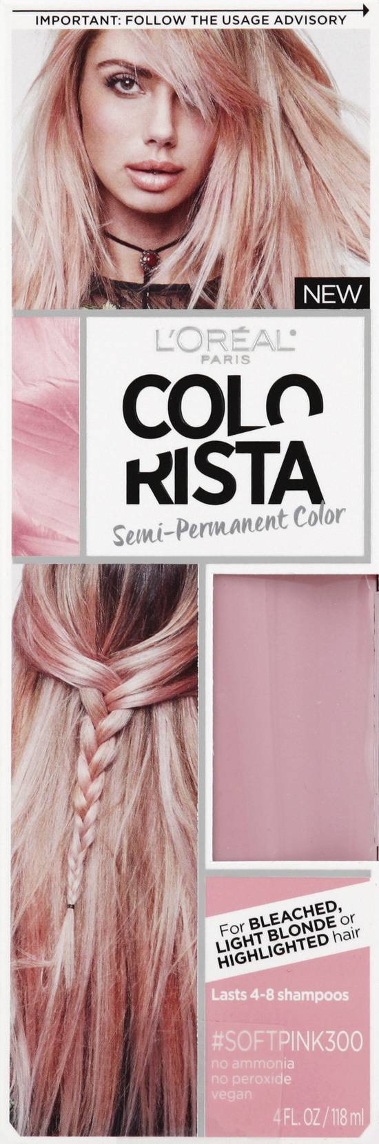 L'oréal Colorista Semi-Permanent Hair Color, Soft Pink 300 | Delivery ...