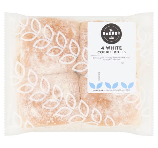 ASDA The Bakery White Cobble Rolls Delivery Near Me | Order Online ...