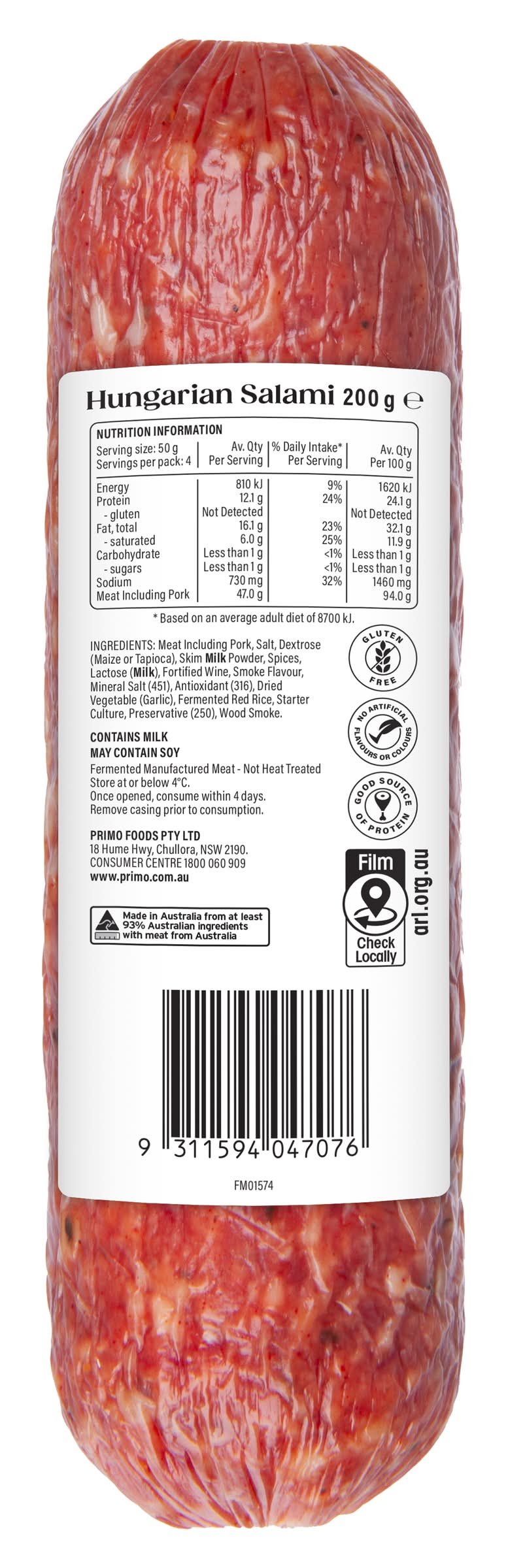 Primo Reserve Mild Hungarian Salami Delivery Near Me | Order Online ...