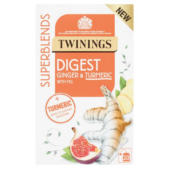 Twinings Superblends Digest Ginger & Turmeric With Fig Tea Bags ...