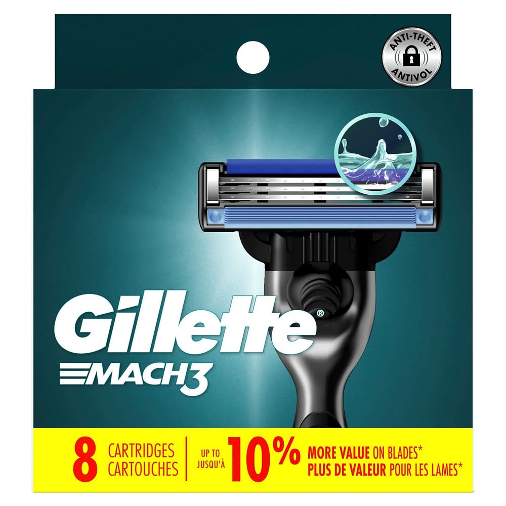 Gillette Mach3 3-Blade Razor Blade Refills, 8 Ct | Postmates