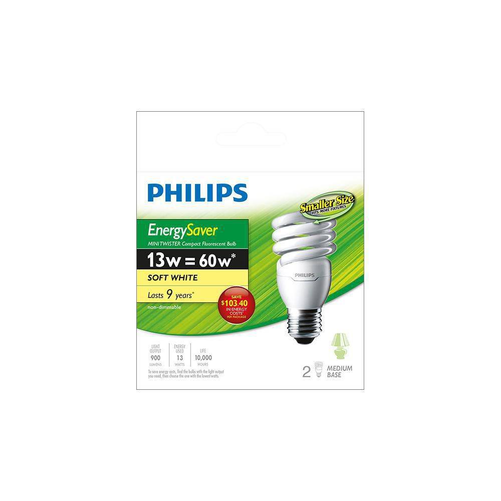 Philips Mini Twister Soft White Cfl Bulb Delivery Near Me | Order ...