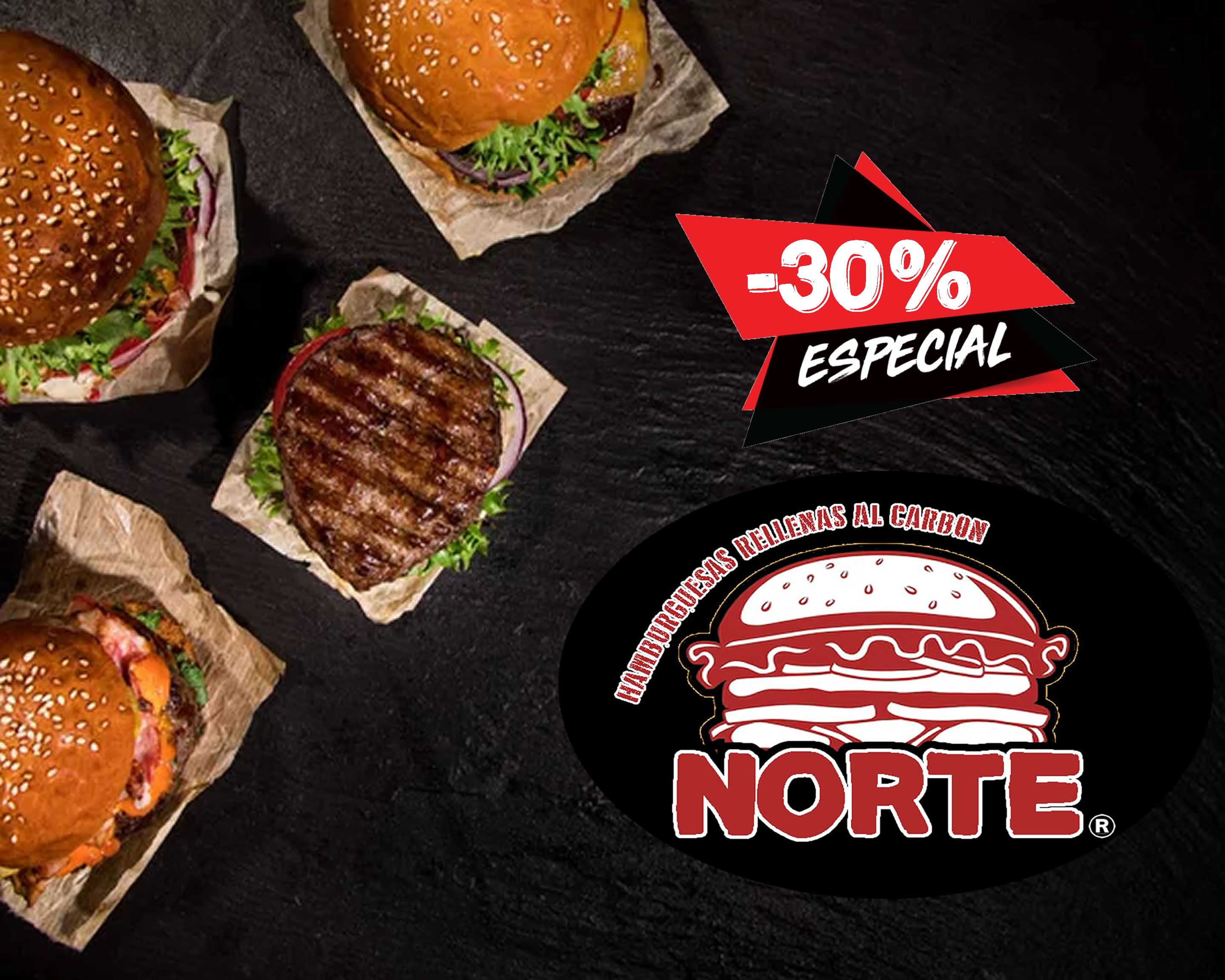 Norte Hamburguesas Rellenas al Carbón Menu Delivery【Menu & Prices ...