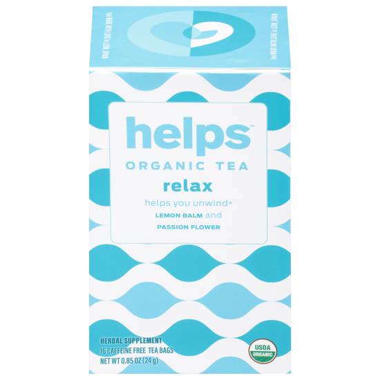 Helps Organic Relax Lemon Balm and Passion Flower Tea Bag (16 ct, 0.85 ...