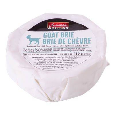 Irresistibles Artisan Goat Brie Soft Ripened Goat's Milk Cheese (180 g ...