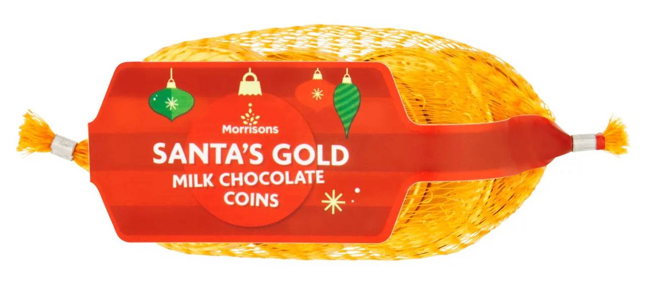 Morrisons Santa's Gold Milk Chocolate Coins Delivery Near Me | Order ...