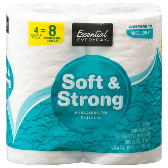 Essential Everyday Soft & Strong Double Rolls Bathroom Tissue 2 Ply ...