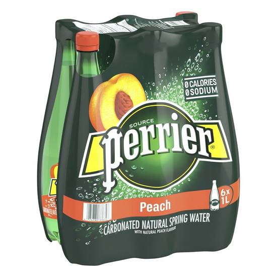Perrier Peach Carbonated Natural Spring Water (6 x 1 L bottles ...