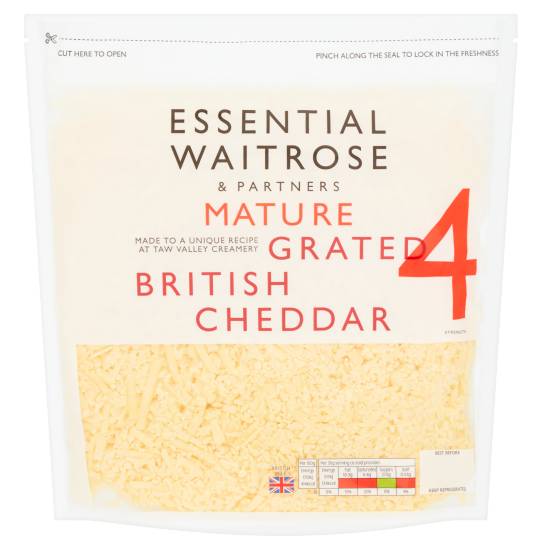 Essential Waitrose & Partners Mature Grated British Cheddar Cheese ...