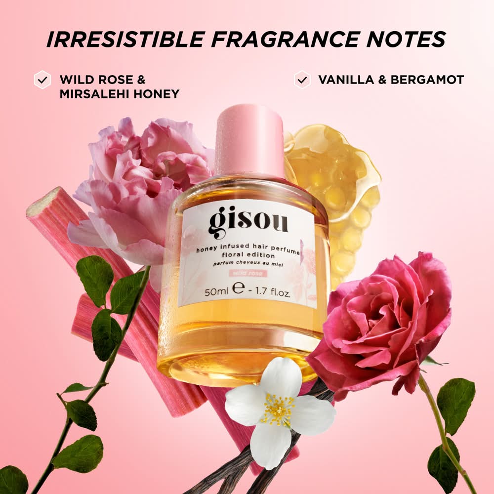 Gisou Mini Wild Rose Honey Infused Hair Perfume 0.5 oz/15ml | Postmates