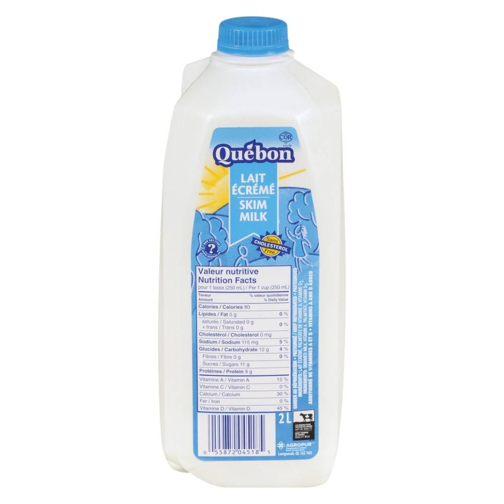 Québon Lait Fat Free Skim Milk - Delivery in Under an Hour | Uber Eats