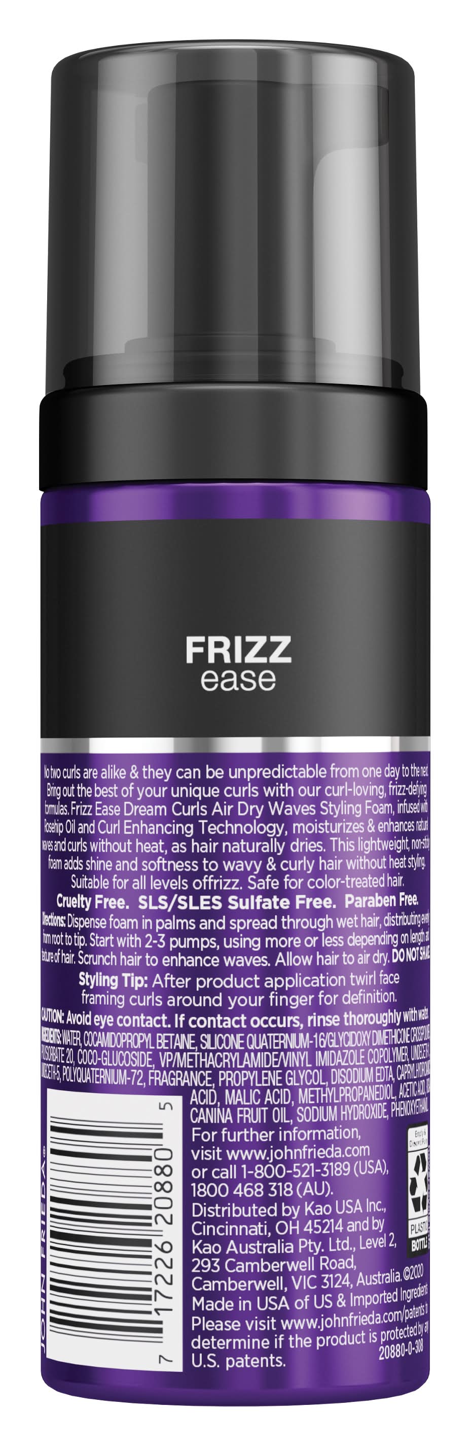John Frieda Frizz Ease Dream Curls Air Dry Waves Hair Styling Foam ...