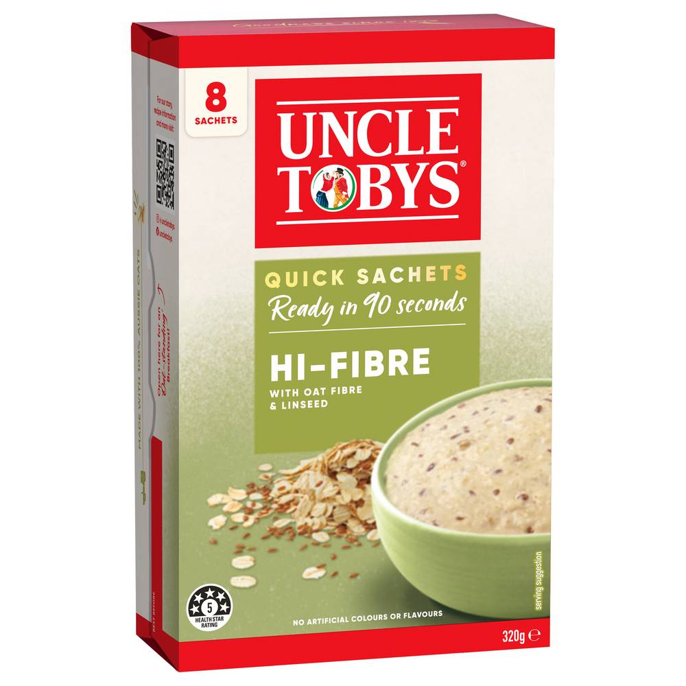 Uncle Tobys Oats Quick Sachets Hi-Fibre Porridge Delivery Near Me ...