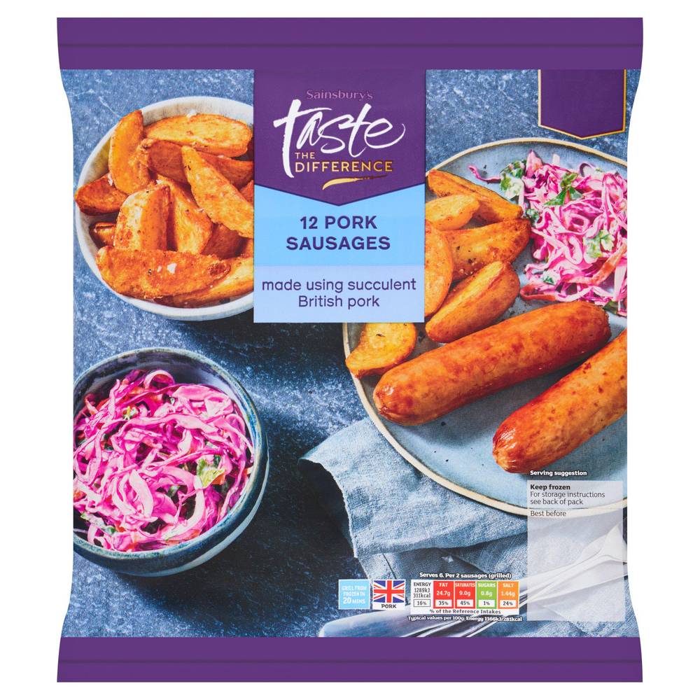 Sainsbury's Taste the Difference Pork Sausages Delivery Near Me | Order ...