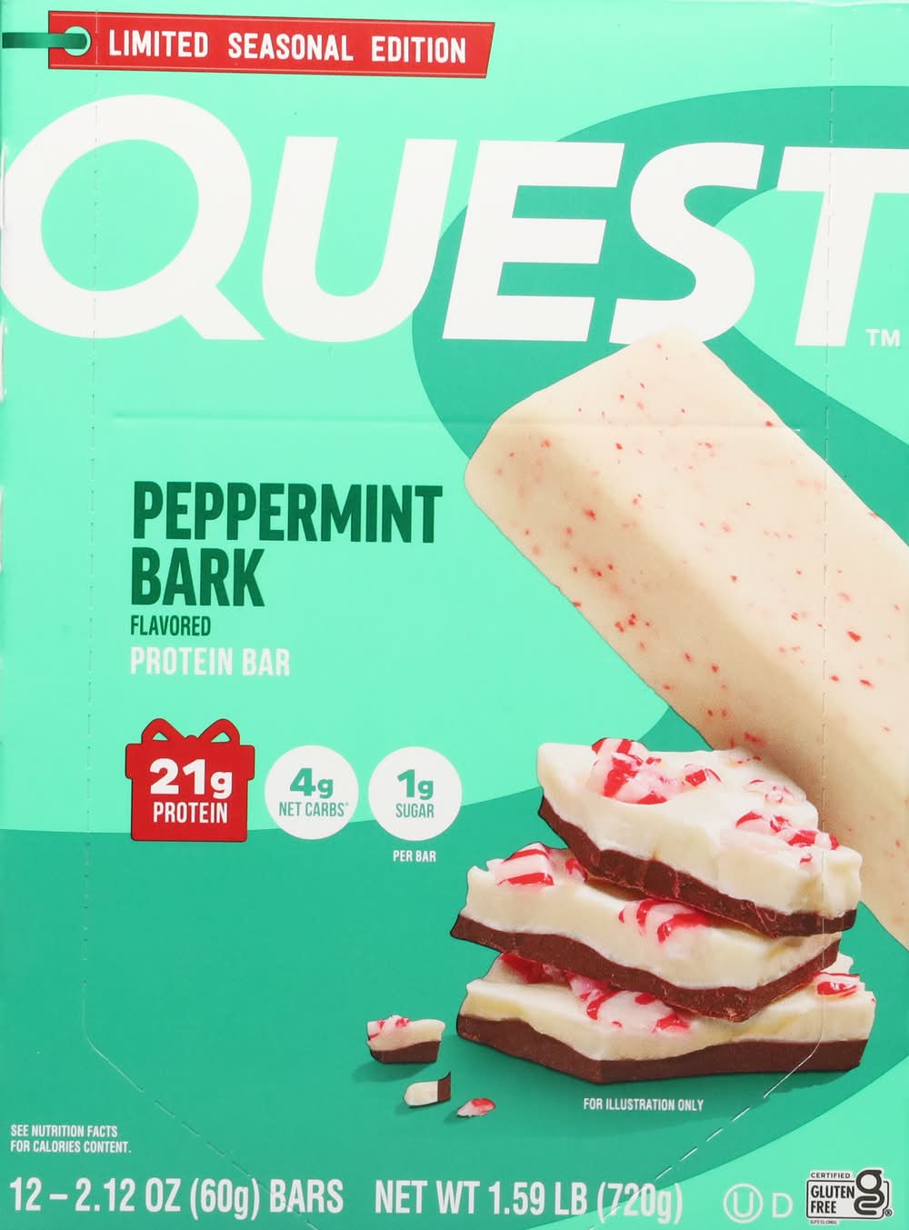 Quest Peppermint Bark Flavor Protein Bar (1.6 lbs) | Postmates