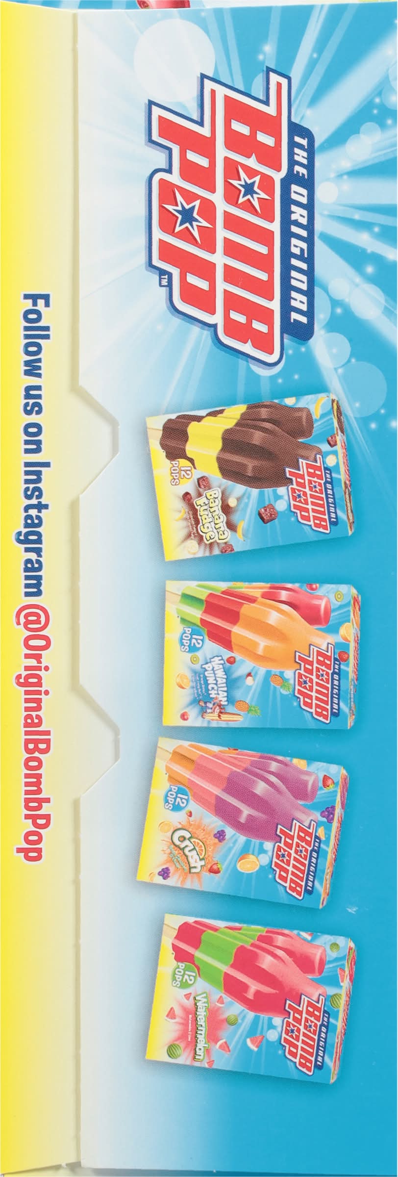 Bomb Pop The Original Ice Pops, Cherry Lime & Blue Raspberry (12 x 1.75 ...