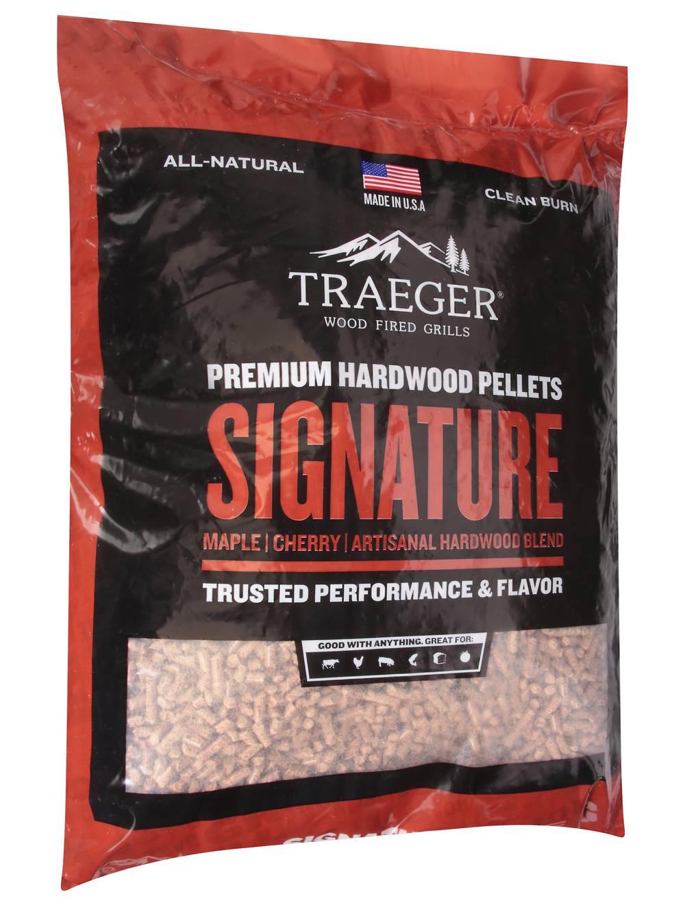 Traeger Signature Blend Hickory Maple Cherry Hardwood Pellets | Postmates