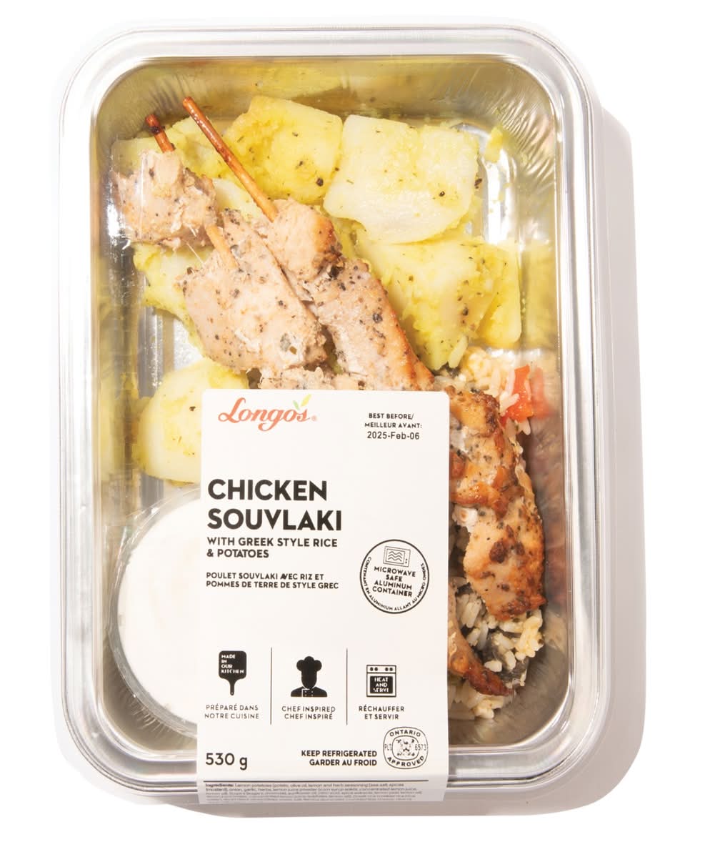Longos Chicken Souvlaki With Greek Rice and Potatoes Delivery Near Me ...