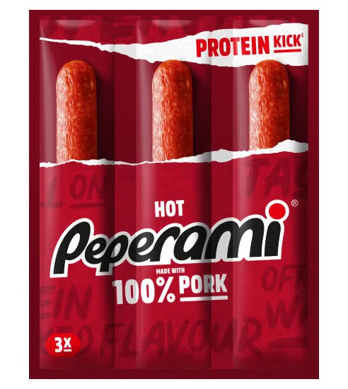 Peperami Hot Smoked Pork Salami Sausage(3Ct) Delivery Near Me | Order ...