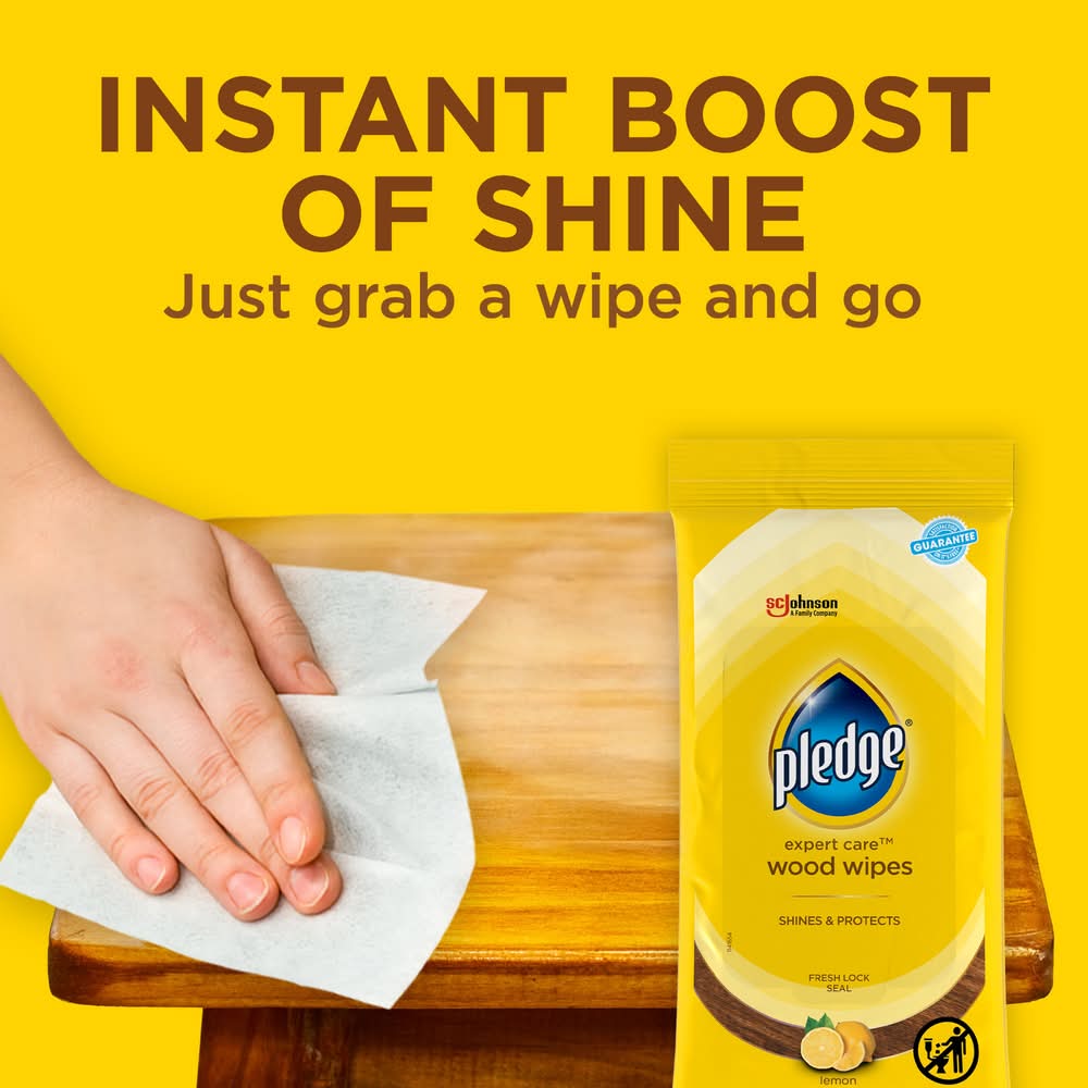 Pledge Enhancing Wipes 24 -Count Lemon Wood furniture cleaner Pad ...