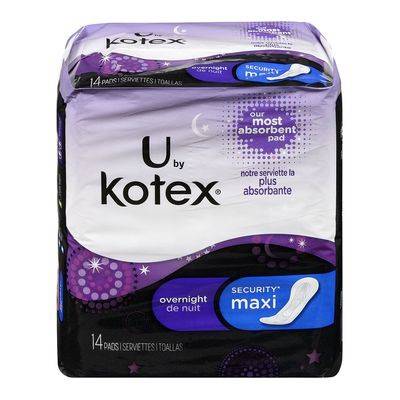 U By Kotex Overnight Maxi Pads, Security (14 un) | Delivery Near You ...