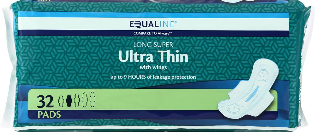 Equaline Ultra Thin Long Super Pads With Wings (32 ct) | Delivery Near ...