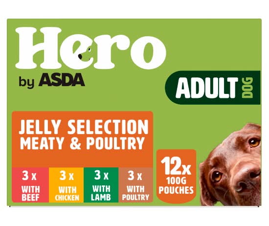 Order ASDA Hero Jelly Selection Meaty & Poultry Wet Dog Food - Delivery ...
