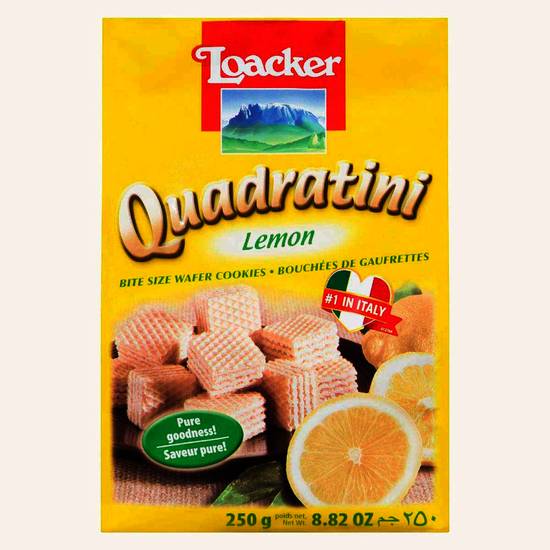 Loacker Quadratini Lemon Bite Size Wafer Cookies (250 g) | Delivery ...