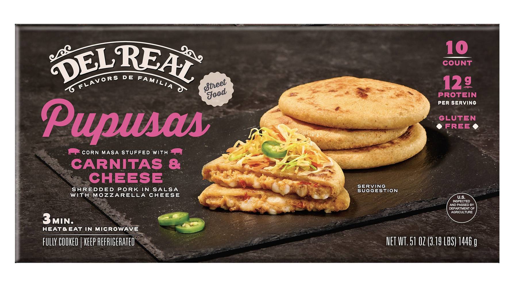 Del Real Foods Carnitas & Cheese Pupusas Delivery Near Me | Order ...