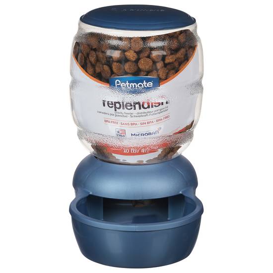 Petmate Replendish Peacock Blue Gravity Feeder With Microban-Pearl ...