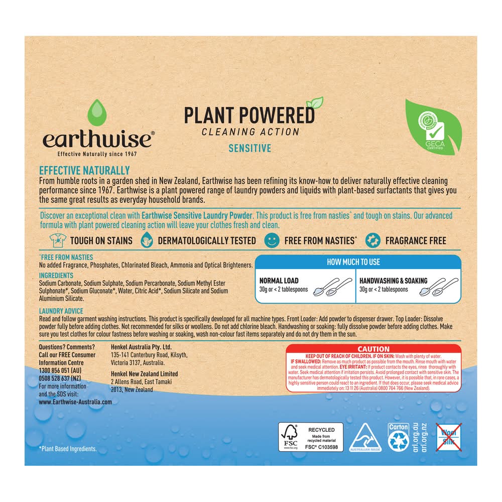 Earthwise Plant Powered Sensitive Laundry Powder Delivery Near Me ...