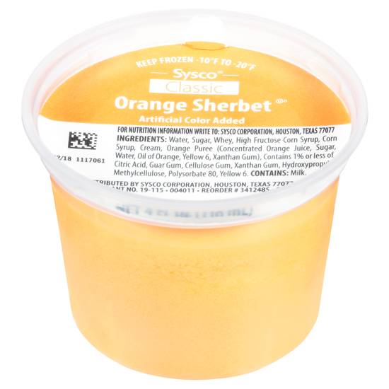 Sysco Classic Orange Sherbet Cups (4 fl oz) | Delivery Near You | Uber Eats