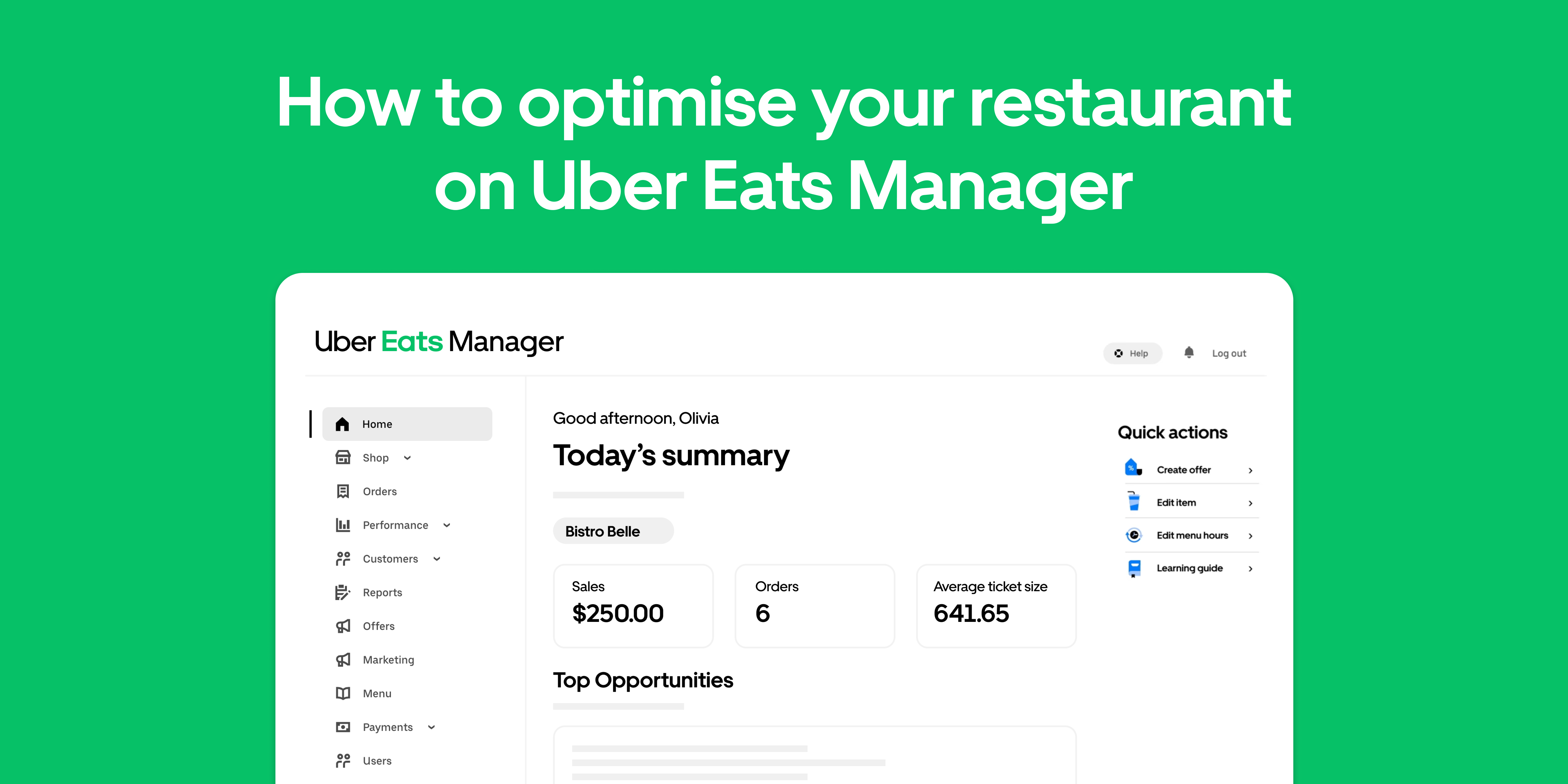 How to Manage Your Restaurant on Uber Eats