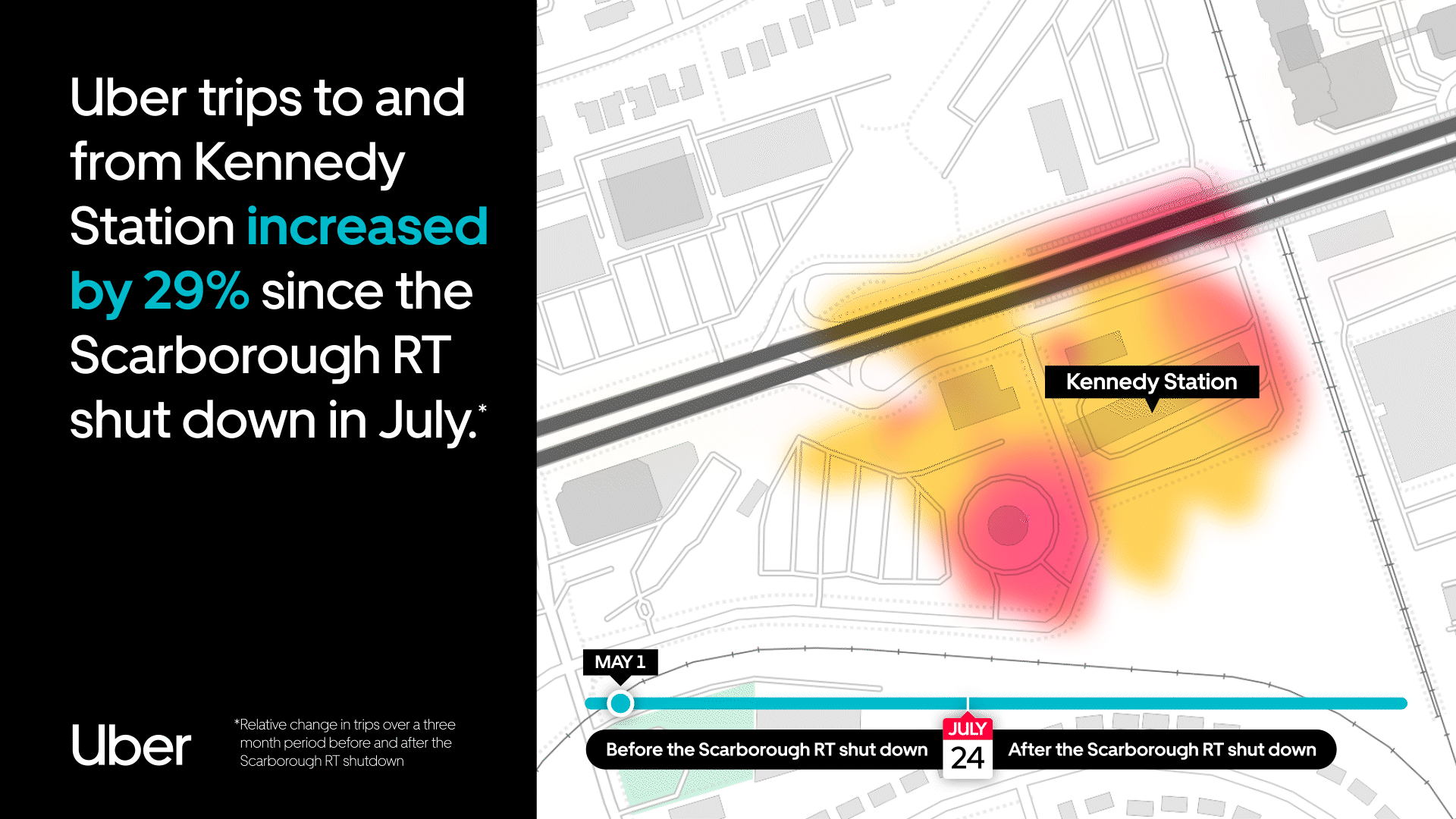 Uber data following Scarborough RT derailment