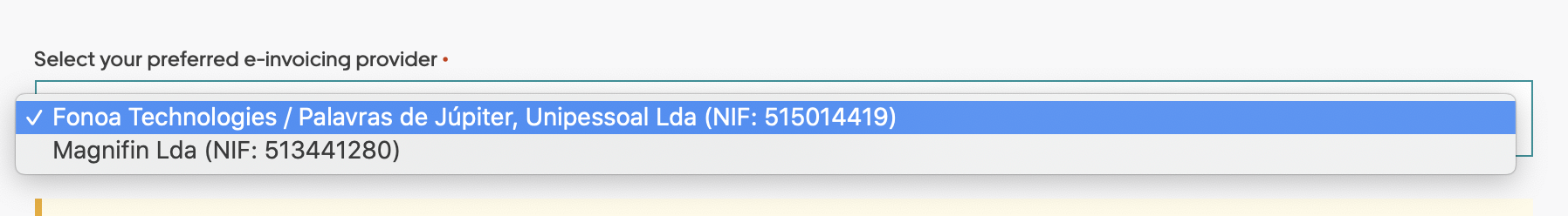Serviços e-fatura